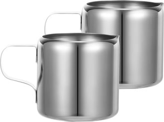 Luxshiny HEMOTON 2 Stücke 60ML Mini Milchkännchen Edelstahl Espresso Kännchen Milchschaumkännchen Espresso Milch Aufschäumen Krug Kaffeetasse Milchkanne Sahnek