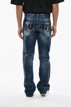 Dsquared2 DUCATI Straight-Leg Jeans THE AMERICAN with Printed Details 24cm Dsquared2