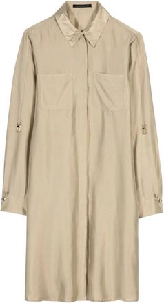Luisa Cerano Femme, Robes, Beige, Taille: 38 FR Robe-chemise en soie et viscose avec fermeture invisible