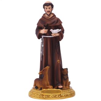 Generic Saint Francis Statue, handgemalte Statue mit und, Klassische Skala -Sammlung, frommes Geschenk, Gebetsinspiration