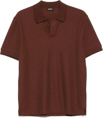 Ermenegildo Zegna chemise à col polo - Marron