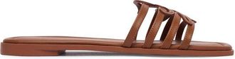 Tommy Hilfiger Pantoletten Th Script Flat Mule Lth FW0FW09368 Braun