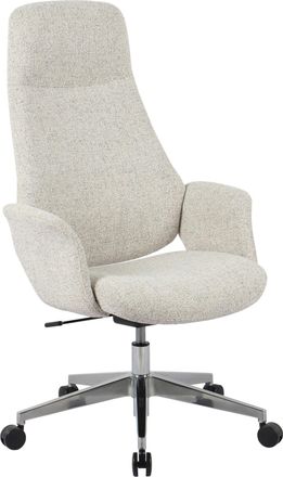 Novel Drehstuhl, Chrom, Beige, Metall, Textil, Drehkreuz, 65x117x126.5 cm, Sitzfl&auml;che 360&deg; drehbar, Arbeitszimmer, B&uuml;rost&uuml;hle, Drehst&uuml;hle