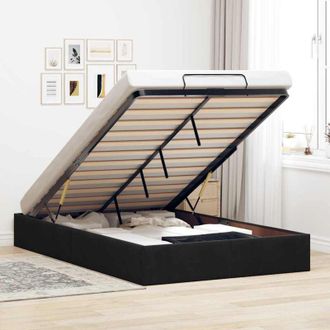 vidaXL Cadre de lit ottoman sans matelas noir 120x200 cm velours vidaXL