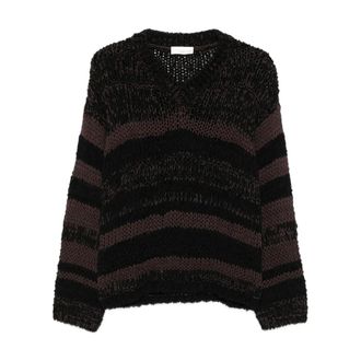 Roberto Collina Femme, Pulls, Noir, Taille: 40 FR V-neck Tricots