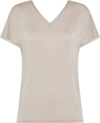 Roberto Ricci Design Rrd, Femme, Tops, Beige, Taille: 36 FR Cupro V-Neck Shirty