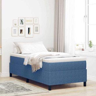 vidaXL Boxspringbett Blau 80 x 200 cm Cordstoff Vidaxl