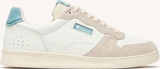 Faguo Baskets en cuir blanc et bleu