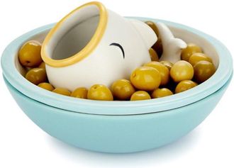 Balvi Aperitifschale Hungry Fish 2-teilig, mit Doppelfunktion Keramik 16 cm