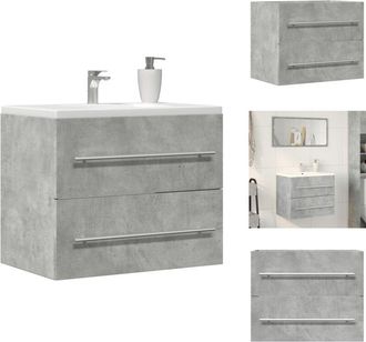 vidaXL Waschbeckenunterschrank Betongrau 60x38,5x48 cm Holzwerkstoff - Badezimmerschrank - Badezimmerschr&auml;nke - Badm&ouml;bel - Badschrank