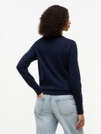 Tommy Hilfiger Strickpullover STITCH V-NECK mit Knopfdetail am &Auml;rmel, Regular Fit