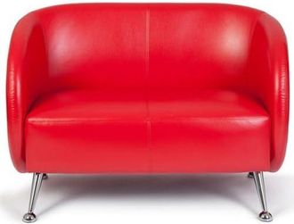 hjh OFFICE Lounge Sofa ST. Lucia Kunstleder 2-Sitzer Sofa mit weicher Polsterung, besonders bequem, 713402, Rot