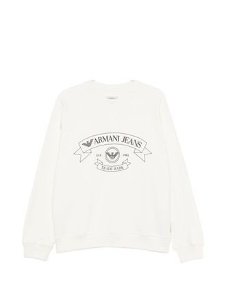 Emporio Armani Logo-Print Cotton Sweatshirt - White