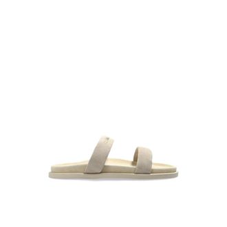INUIKII Femme, Chaussures, Beige, Taille: 40 EU Suede Slides With Logo