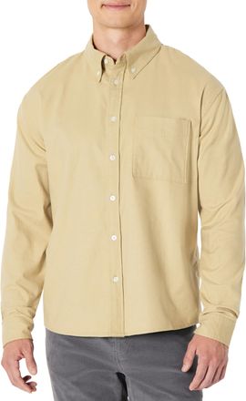 Amazon Essentials Herren (Demis Favorit) Modernes Oversize-Button-Down-Hemd Baumwolle, Br&auml;unen, XXL