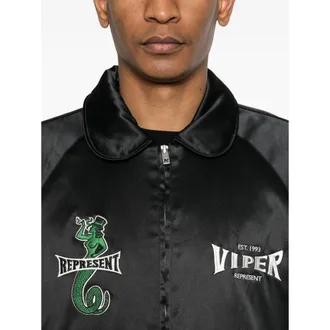 Represent Embroidered Logo Jacket - Black