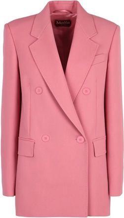 Max Mara Femme, Vestes, Rose, Taille: 36 FR Blazer en laine &agrave; double boutonnage avec col &agrave; revers