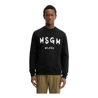 Msgm Brushed Logo Sweatshirt - - Sweatshirts & Hoodies - Herren - Schwarzk - L