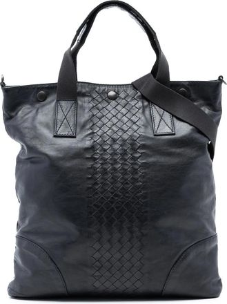 Bottega Veneta Hobo Bags - Intrecciato Trimmed Nappa Convertible Tote - Gr. unisize - in Schwarz - f&uuml;r Damen