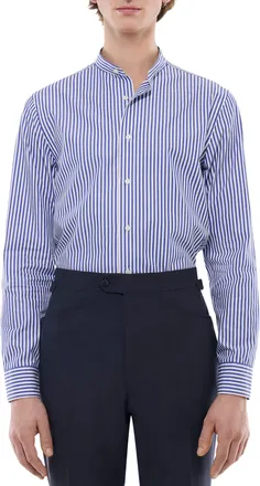 Fursac Chemise col grand-p&egrave;re en coton ray&eacute; - Taille XXL - Homme