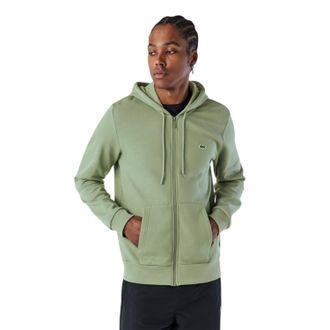 Lacoste Basic Hoodie mit durchgehendem Rei&szlig;verschluss f&uuml;r Herren, Baumwollmischung (Thymian-Gr&uuml;n)
