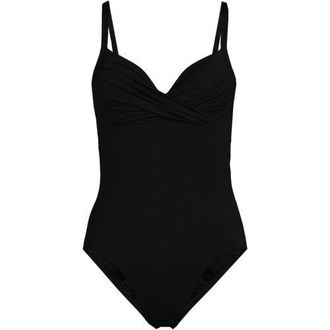 Lands End Badeanzug FIGURFORMER mit hohem Beinausschnitt, Damen, Größe:48 regular, Schwarz, Nylon-Mischung, by Lands End