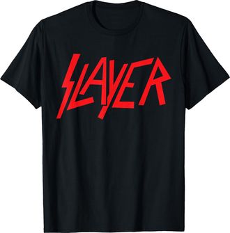 Slayer Classic Red Logo On Grey T-Shirt