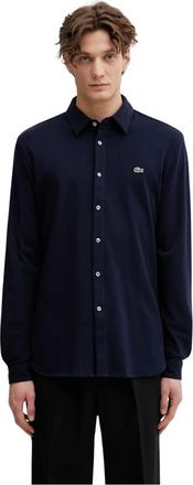 Lacoste Chemise Slim Fit en piqu&eacute; de coton - Homme - Chemises - Bleu - Taille: L