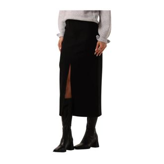 Minus Midi Rock Marcia Schwarz - - Skirts - Damen - Schwarzk - L
