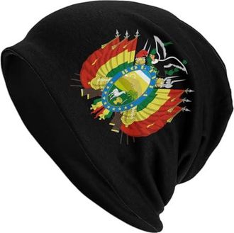Generic Homme Femme Bonnet &Agrave; Revers Armoiries De La Bolivie Bonnet dhiver Mode Bonnets Tricot&eacute; Doux Hiver Chapeaux pour Ski Cyclisme Hiver