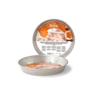 Decora 0060822 Pastiera-Rondell Ø 22 x 4 h cm, Aus Zinnband, gleichmäßige Wärmeverteilung, ideal für langsames Kochen, Made in Italy