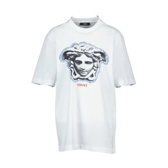 Versace Medusa Relief Grafik T-Shirt - - Tops - Herren - Wei&szlig; - S