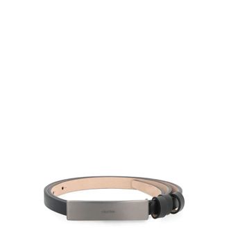 Max Mara Neuer G&uuml;rtel mit Plattenschnalle aus Leder - - Accessories - unisex - Schwarzk - L