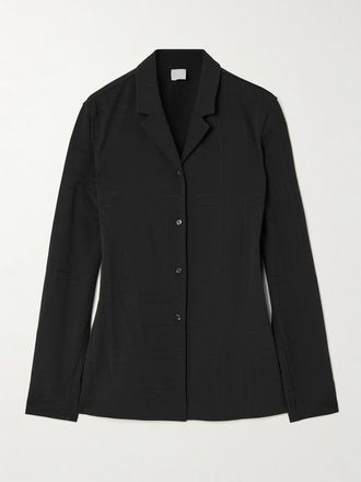 Toteme Chemise En Jersey Recycl&eacute; &Agrave; Broderies - Noir