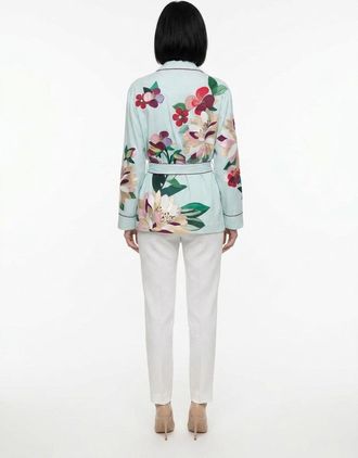 Dolce & Gabbana Womens Blue Elastane Pattern Shirt