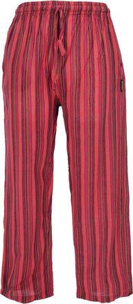 Guru Shop Gestreifte Yogahose, Unisex Baumwoll-Goa-Hose - Rot, Herren, Baumwolle, Size:XL