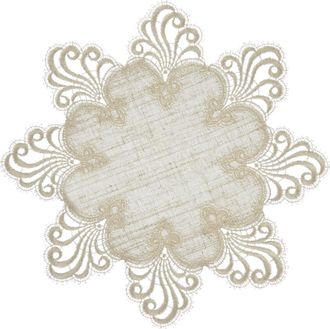 Plauener Spitze 3086L_11_32 Tischdecke Design Nizza, 11 cm breite Spitze, 32 cm rund