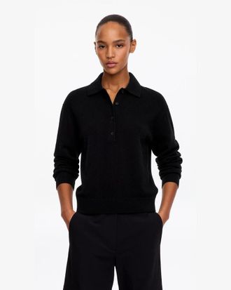 Arket Polopullover Aus Weicher Merinowolle -Schwarz
