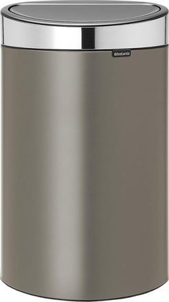 Brabantia Touch Bin New mit herausnehmbaren Kunststoffeinsatz, 40L, Edelstahl, platinum, 32.8 x 48.3 cm