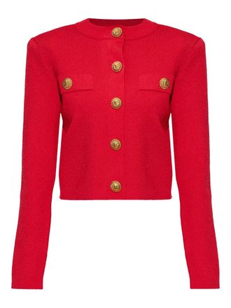 Balmain button boxy cardigan - Rot
