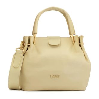Kazar Elegante cremefarbene Handtasche mit einer Falte an den Griffen - - Bags - Damen - Beige - ONE SIZE