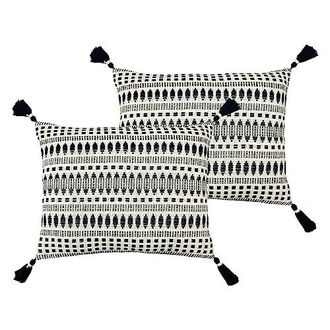 furn. The Linen Yard Ganado Woven Polyester Filled Cushion - Twin Pack