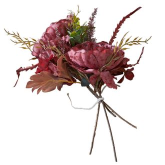 Loberon Deko-Blumenstrau&szlig; Rivi&egrave;re Ambr&eacute;e - &Uuml;ppige Bl&uuml;tenpracht - Naturnahe Blattformen - Intensives Farbspiel - Kunstblumen - Eisendraht - Polyethylen, Bordea