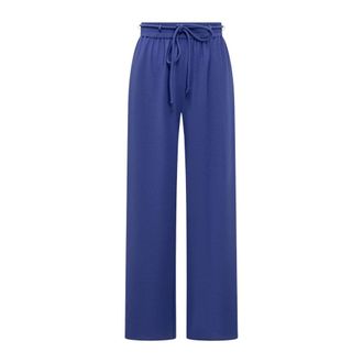 Emporio Armani Hose mit elastischem Bund und geradem Bein - - Trousers - Damen - Blau - XL