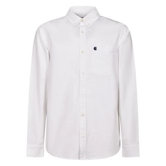 Carhartt Work in Progress Homme, Chemises, Blanc, Taille: M L/S C-Logo Shirt