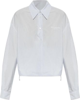Alexander Wang Logo-detail Pinstriped Blouse