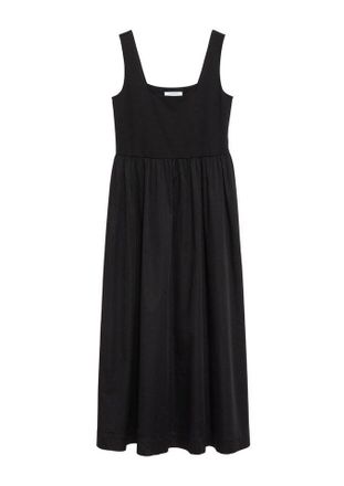 Comma Midikleid Kleid Kleid im Fabricmix mit Popeline-Rock und Eingrifftaschen