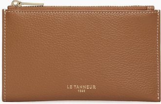 Le Tanneur Etui cl&eacute;s zipp&eacute; Albertine en cuir grain&eacute;