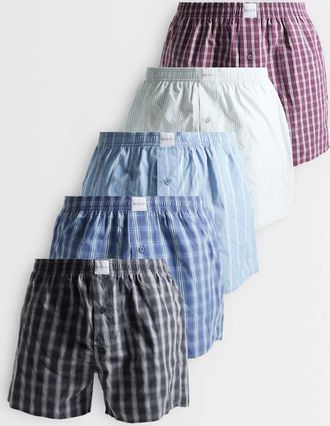 Hollister lot de 5 boxer trunks &agrave; carreaux-Multi