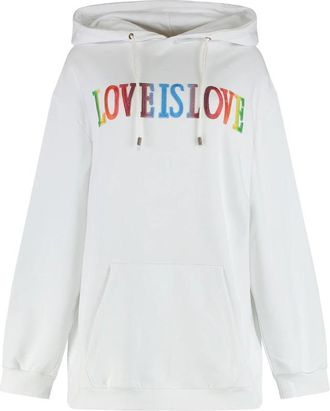 Alberta Ferretti Baumwoll-Hoodie - - Sweatshirts & Hoodies - Damen - Wei&szlig; - S